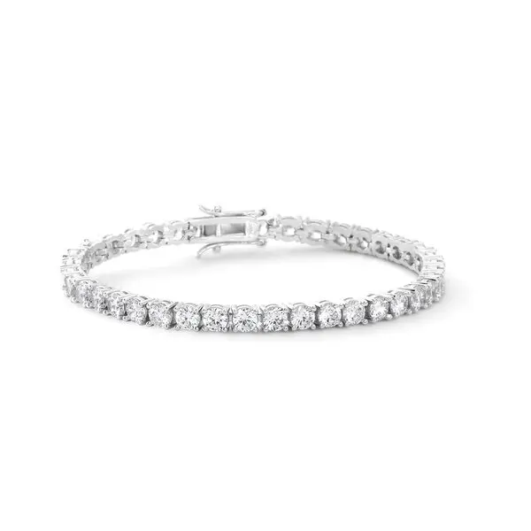 VICSTONENYC FINE JEWELRY Triple Excellent Cut C.z. Tennis Bracelet In Sterling - Silver