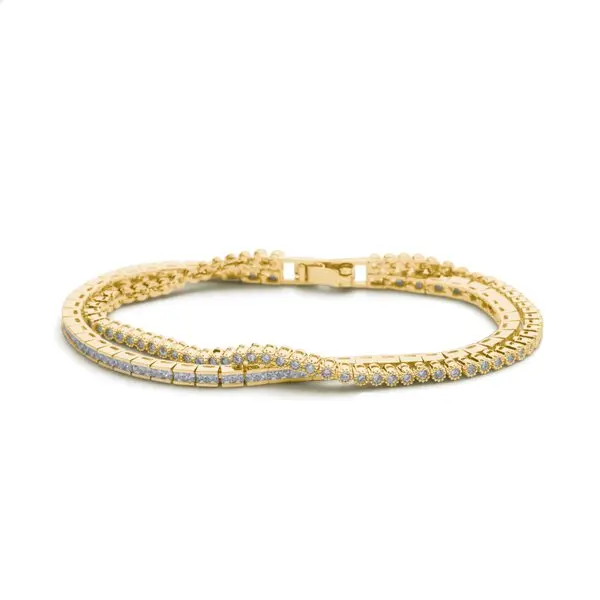 SHABELLA NYC Dual Chain Tennis Bracelet - Gold
