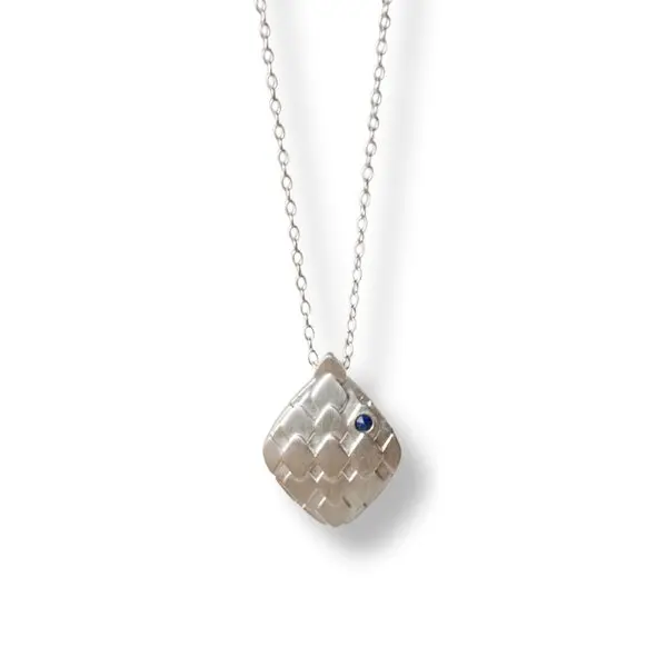 CLAIRE HILL DESIGNS Art Deco Lapis Lazuli Necklace - Silver