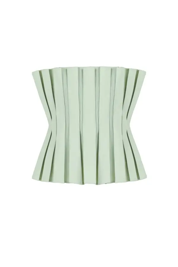 NOCTURNE Pleated Strapless Bustier Top