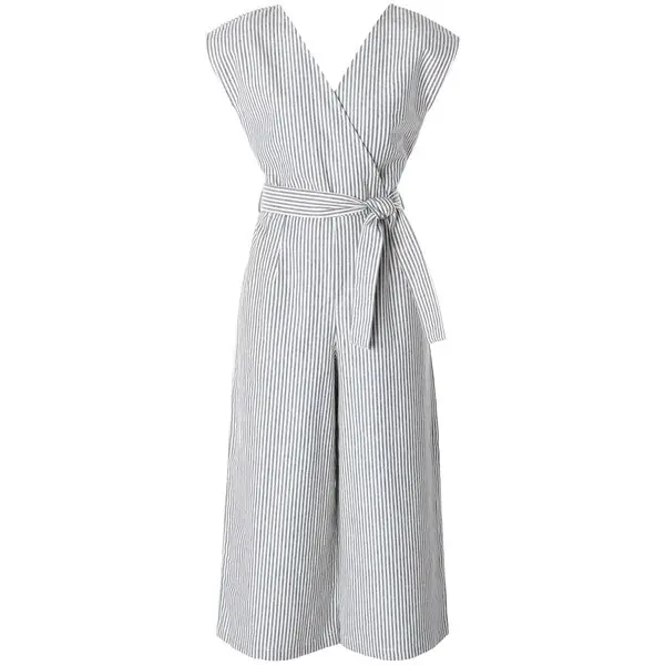 ITALIA A COLLECTION French Stripe Zero Waste Jumpsuit - Grey