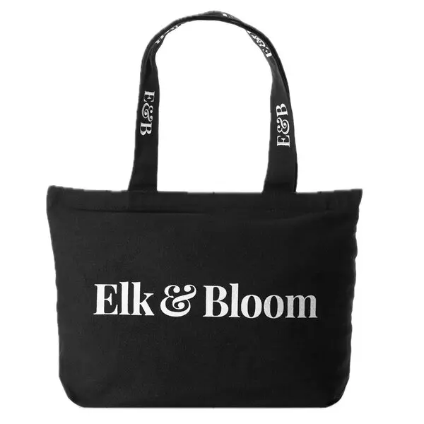 ELK & BLOOM Large Chunky Everyday Neutral Tote Bag - Black