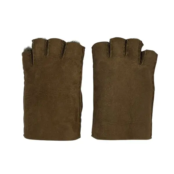 OWEN BARRY Sheepskin Fingerless Ottoman Tan - Brown