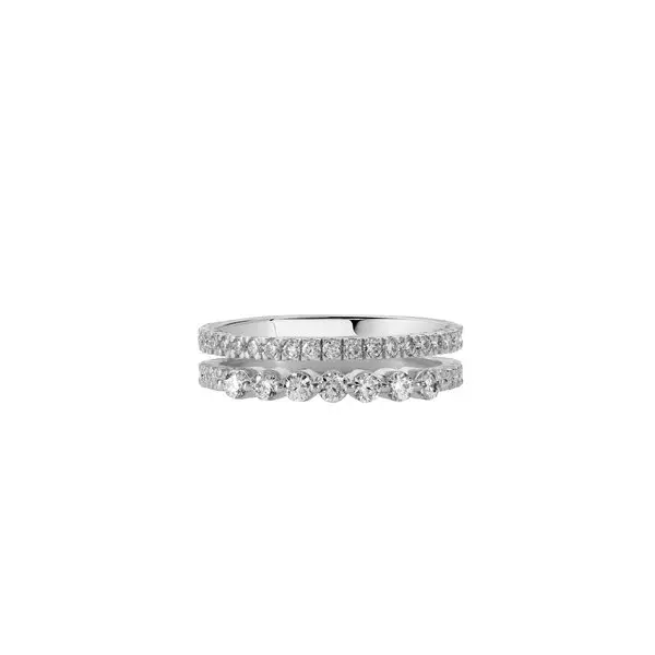 BLOOMTINE | EARTH ANGEL HQ Illuminess™ Premium Sterling Moissanite Combi Ring - Silver