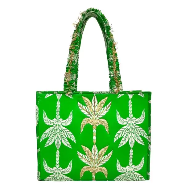 SIMITRI Green / Gold Goa Tote Bag - Green/gold