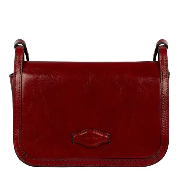TIME RESISTANCE Leather Crossbody Bag Il Piacere - Red