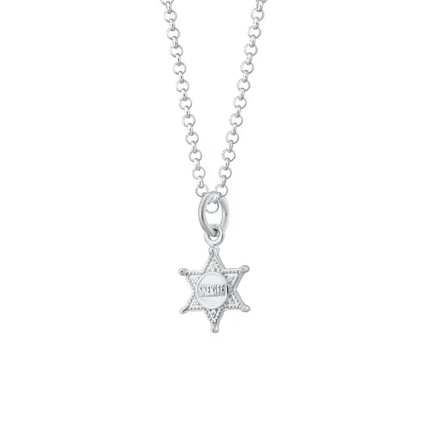 SCREAM PRETTY Sheriff Badge Charm Necklace - Silver