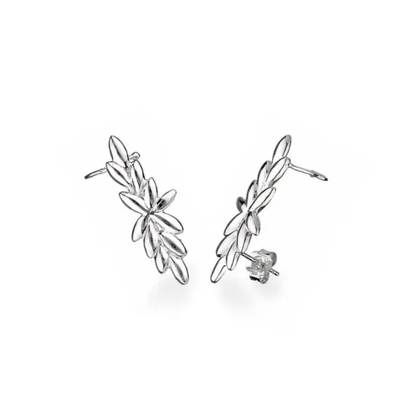 GOLD & HONEY Flower Ear Climber - Silver