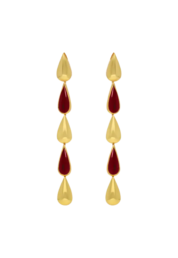 LAVANI JEWELS Balance Garnet Earrings - Red