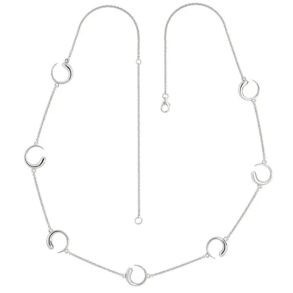 LUCY QUARTERMAINE Solid Sterling Luna Station Necklace - Silver