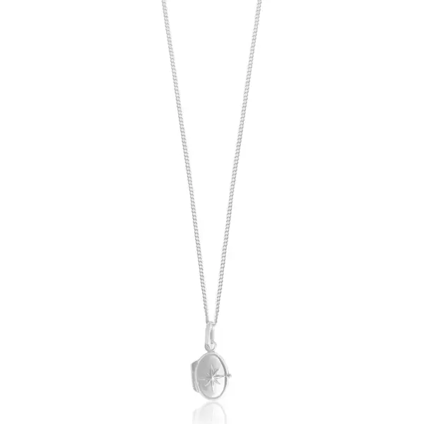 FV JEWELLERY Bijoux Compass Locket Necklace - Silver