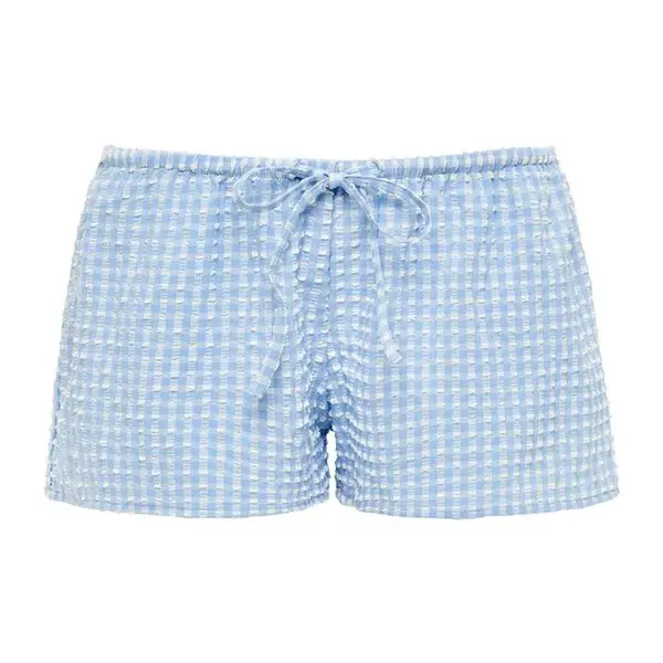 MONTCE Peri Micro Gingham Low-rise Drawstring Short - Blue