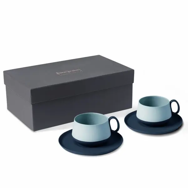 Esma Dereboy Tube Tea Cup Set Of Two Ocean Ice Colour - Blue