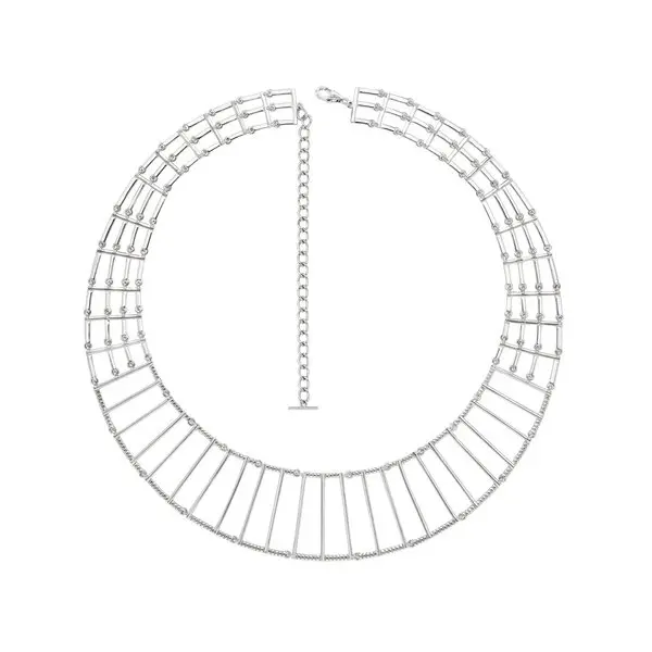 LUCY QUARTERMAINE Egyptian Pyramid Collar/necklace - Silver