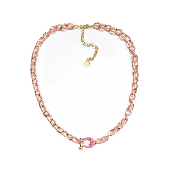 ADRIANA PAPPAS DESIGNS Carabiner Chain Necklace - Pink