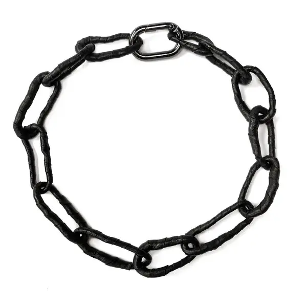 WAIWAI Link Leather Necklace - Black
