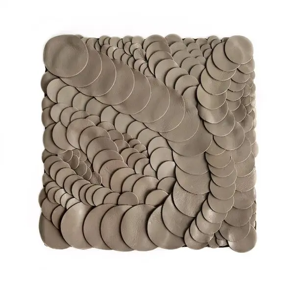 WAIWAI Neutrals Ripple Leather Wall Decor - Black