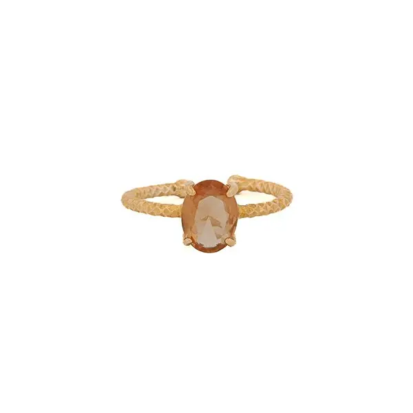 EBRU JEWELRY Orange / Gold Citrine Gemstone Abundance Gold Ring Yellow - Orange/gold