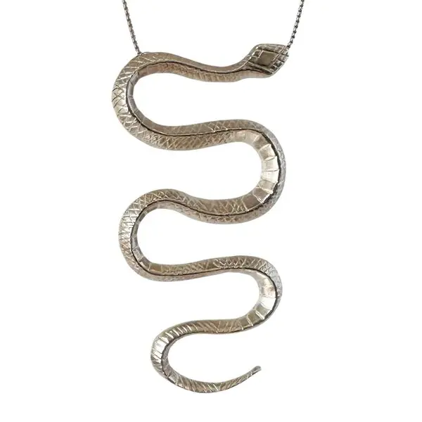 AKI ROC JEWELRY Inca Snake Pendant Necklace Sterling - Silver