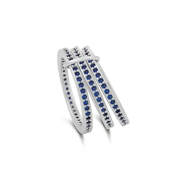 SHYMI Silver / Blue Stack Ring Silver & Blue - Silver/blue