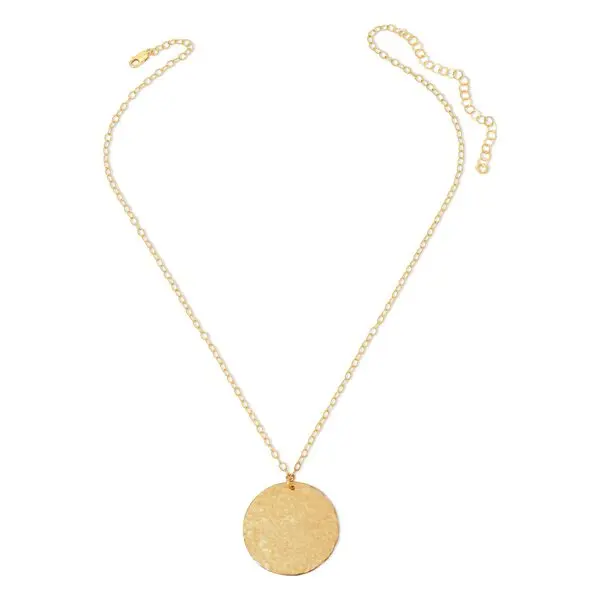 HEATHER HAWKINS Hand Hammered Disc Necklace Filled - Gold