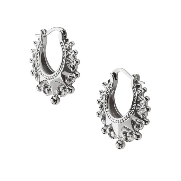 HOOPS + CHAINS LDN Mini Joy Creole Hoops - Silver