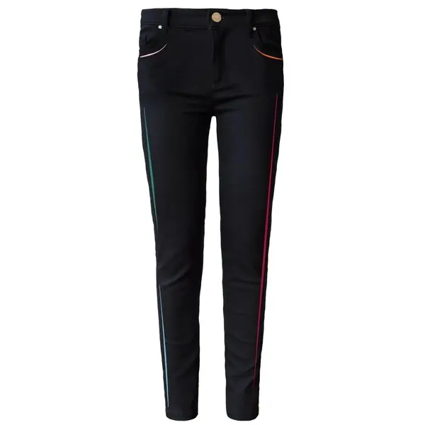 MY PAIR OF JEANS Neon Embroidered Slim Jeans - Black