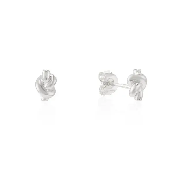 AUREE JEWELLERY St Ives Sterling Knot Stud Earrings - Silver