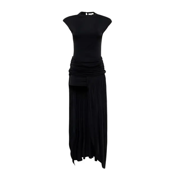 Sélone Sira Draped Open-back Dress - Black