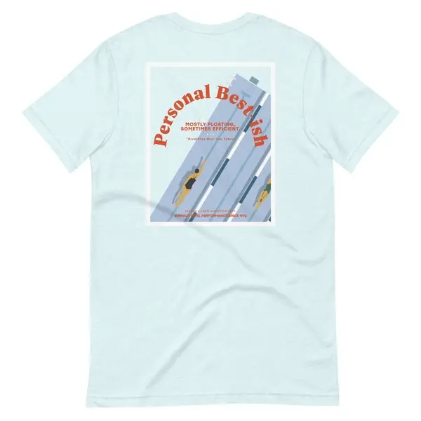 ANCHOR & CREW Ice Personal Best-ish Swimming League Organic Cotton T-shirt - Blue