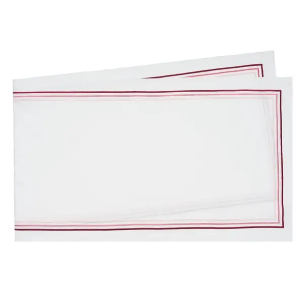 KM HOME COLLECTION Rosé Cotton Runner - White