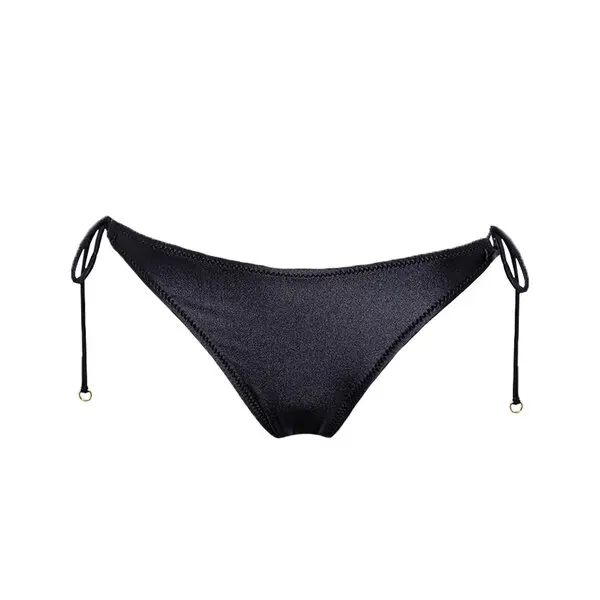 AULALA PARIS Miss Enthusiastic Shiny Bikini Bottom - Black