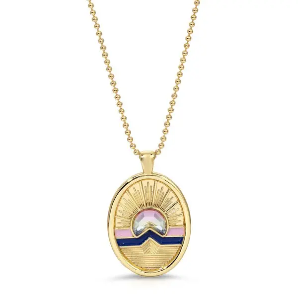 GLAMROCKS JEWELRY Tequila Sunrise Enamel Necklace Twilight - Yellow