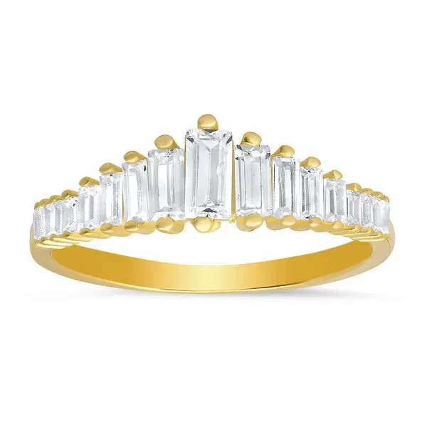 KYLIE HARPER Art Deco Baguette-cut Diamond Cz Ring - Gold