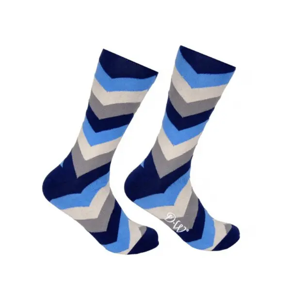 DAVID WEJ Blue / Grey Patterned Socks Blue & Grey - Blue/grey