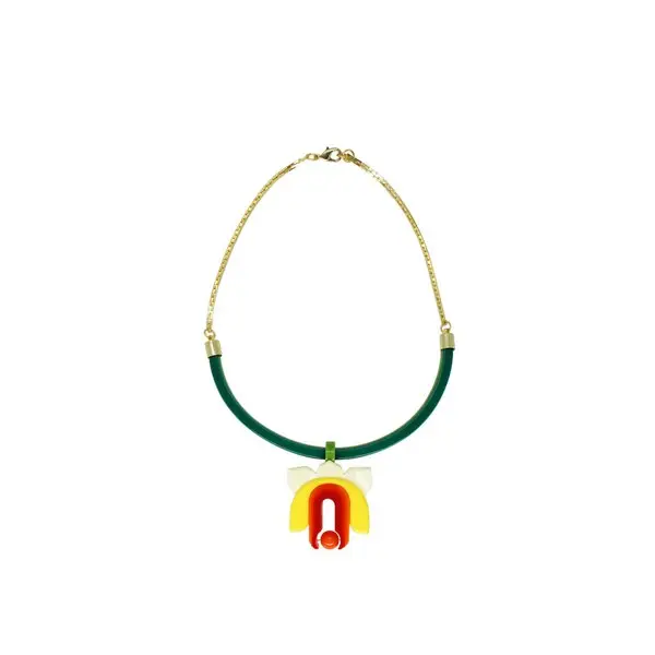 GISSA BICALHO Acrylic Handmade Necklace Lilium - Yellow