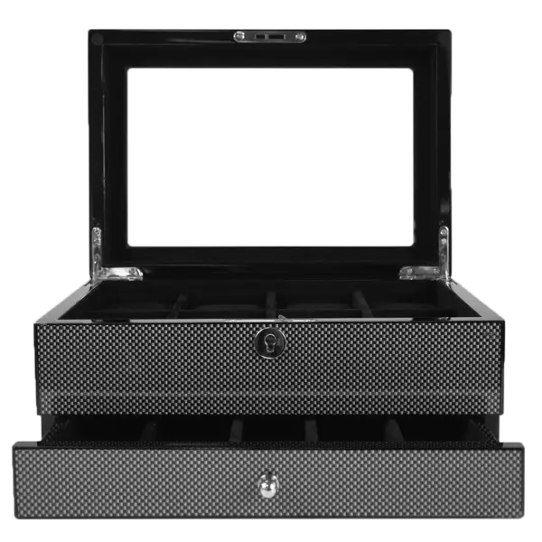 KENNETT WATCHES & ACCESSORIES Kennett Eight Watch Box Valet Organiser - Black