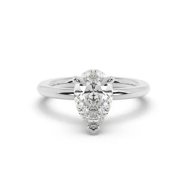 ARTISAN Lab-grown Pear-shaped Diamond Statet Ring In 14k Gold - White