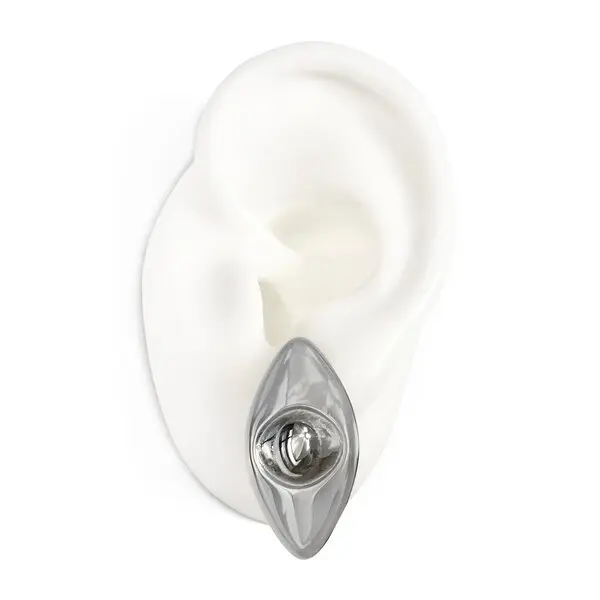 JAGGED HALO JEWELRY Athena Evil Eye Stud Earrings In White Gold - Silver