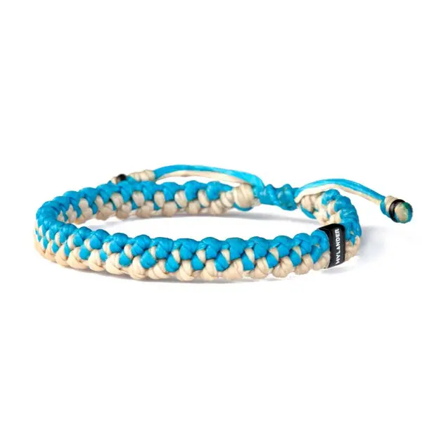 HARBOUR UK Neutrals / Hylander Chunky Steel Rope Bracelet Ecru - Blue