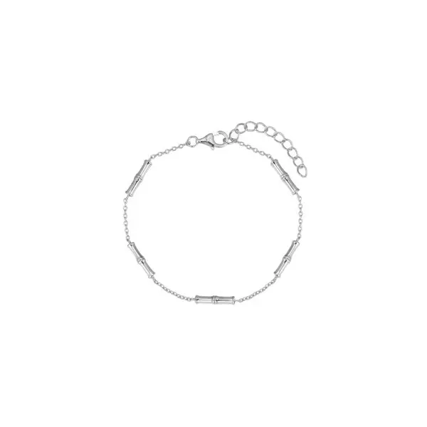 VANCHI Bamboo Chain Bracelet - Silver