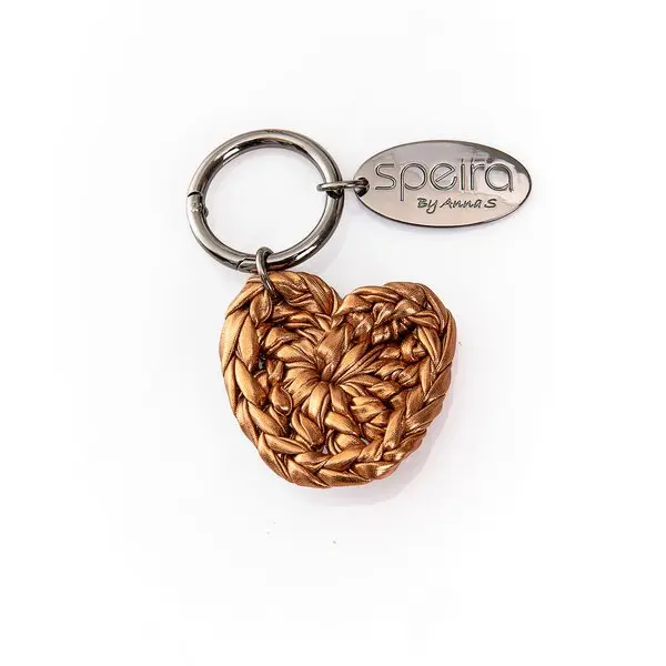 SPEIRA Bag Charm Heart Bronze - Brown
