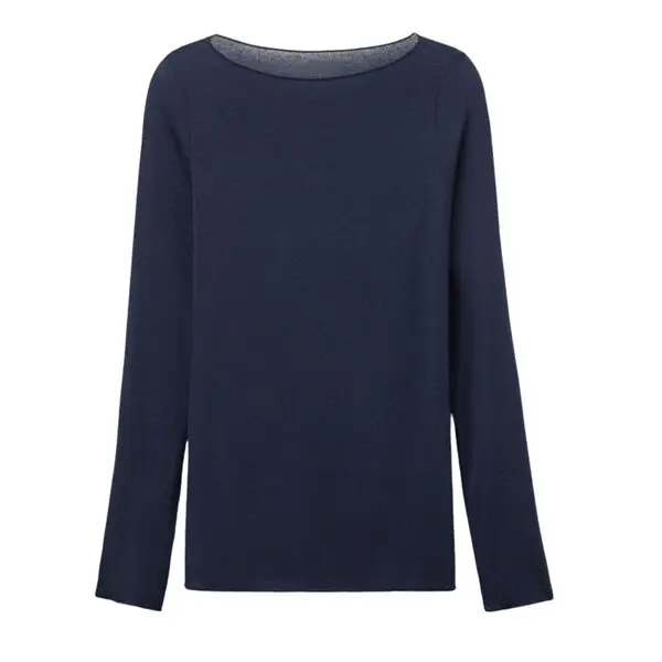 COVE Boat Neck Navy Modal / Cashmere Base Layer - Blue