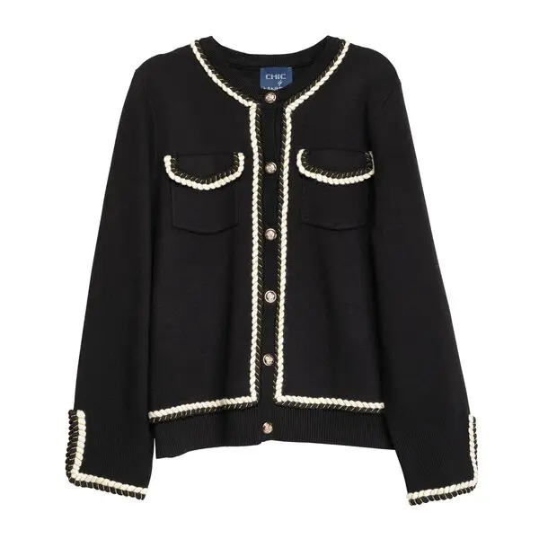 TANTRA SPAIN SL Knitted Jacket With Front Pockets - Black