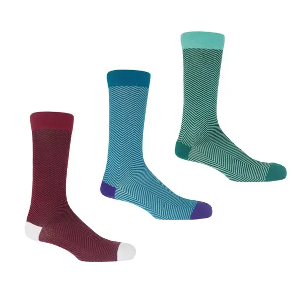 PEPER HAROW - MADE IN ENGLAND Lux Taylor Socks Bundle Turquoise, Marine & Burgundy - Blue/red