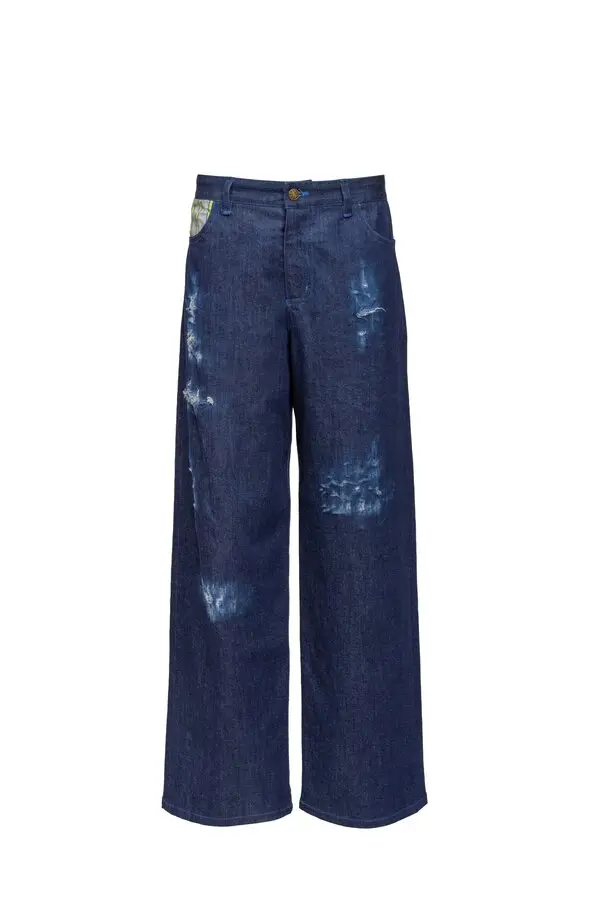 HELENE GALWAS Ionita Dark Denim Jeans With Shorts