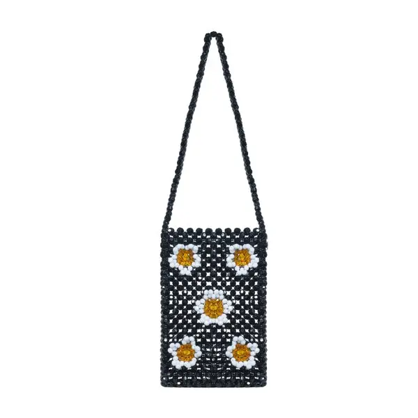 TILLIE BEADS Petal Play 3d Daisy Beaded Handbag - Black