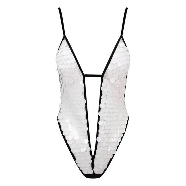 BELLE ET BON BON Apres Sun Petunia Sequin Body - White