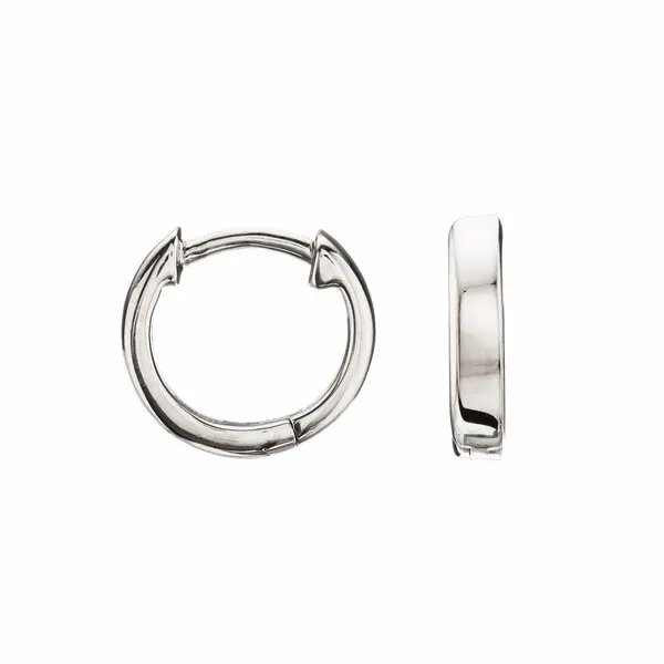 LILY & ROO Small Sterling Plain Huggie Hoop Earrings - Silver