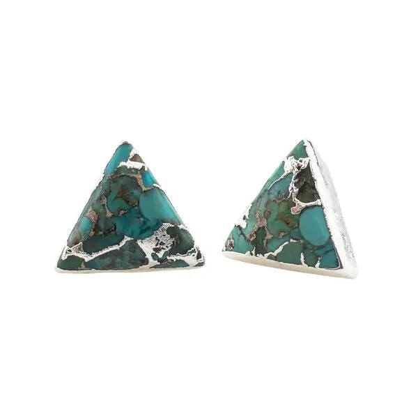 STARFISH PROJECT Ellie Triangle Turquoise Studs In Sterling Silver - Blue